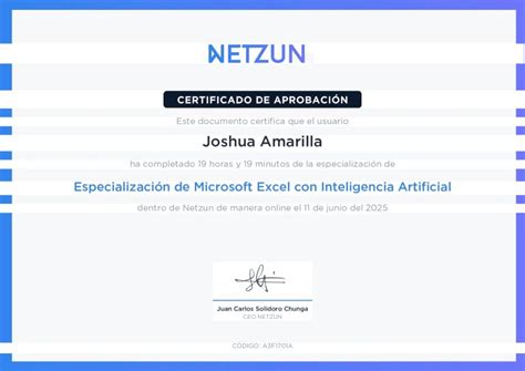 Excel Netzun Especialización Inteligenciaartificial Dataanalytics