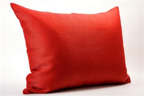 Inviting Red Bright Pillow Isolated On White Background Generate Ai