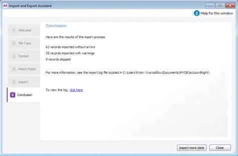 Myob Business Importing And Exporting Data Import Error Log