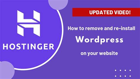 How To Delete And Re Install Wordpress On Hostinger Tricky4you Youtube
