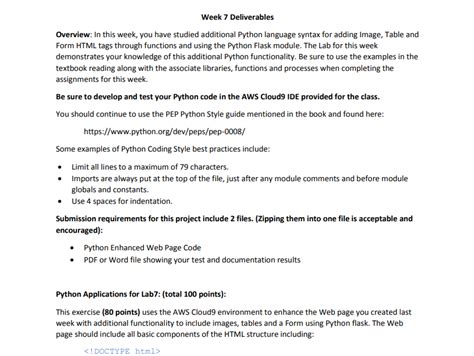 Python Applications Tor Lab Total 100 Points This