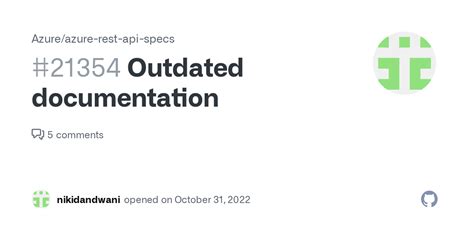Outdated Documentation · Issue 21354 · Azureazure Rest Api Specs · Github