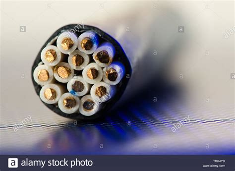 Cross Section Of The Control Cable Color Code For Residential Wire Stock Photo Alamy