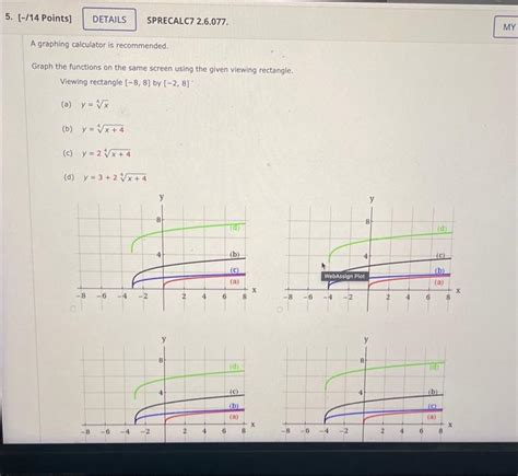 Solved A Graphing Calculator Is Recommended Graph The