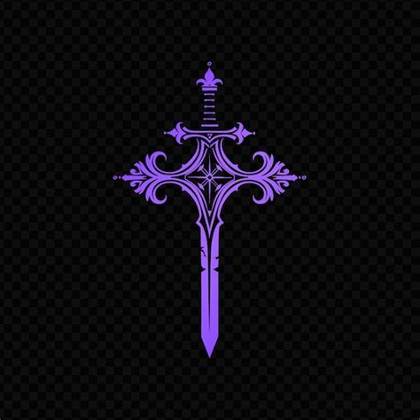 Premium Psd A Purple Sword With A Purple Pattern On A Black Background