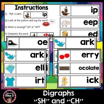 Digraphs Sh And Ch By Tales From Miss D Tpt