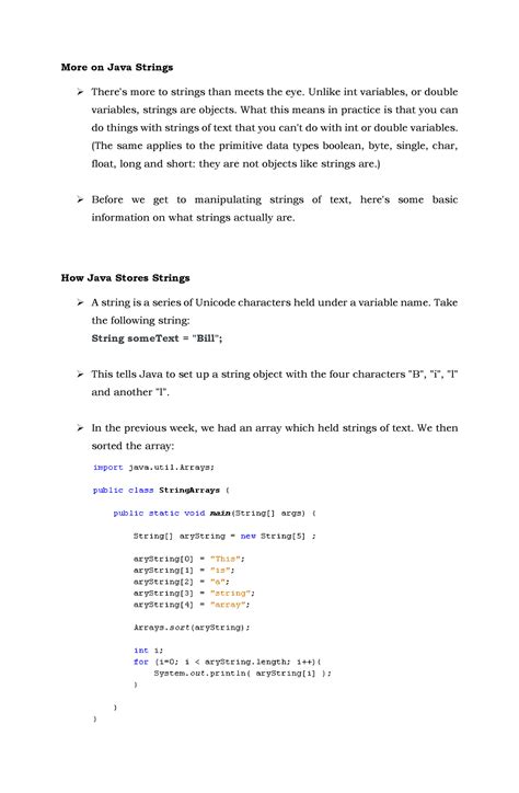 Computer Programming 2 Week 10 More On Java Strings Theres More To Strings Than Meets The Eye