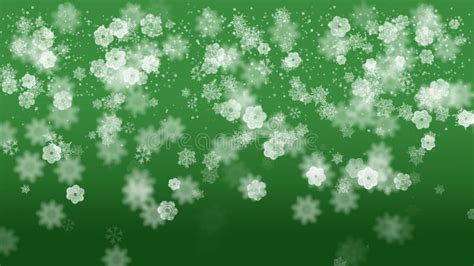 Christmas Snow Flakes Effect On Green Background Stock Video Video Of