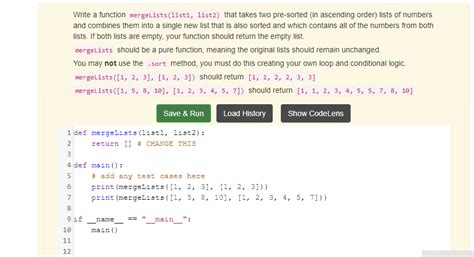 Solved Write A Function Mergelistslisti List2 That Takes