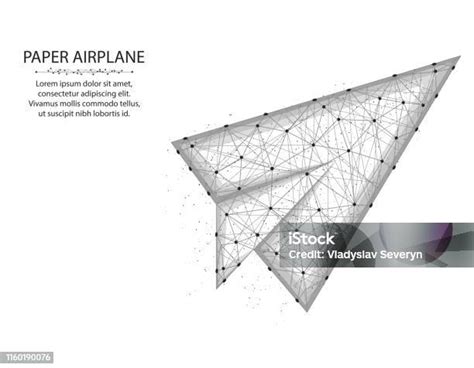 종이 비행기 낮은 폴리 디자인 다각형 스타일로 비행 흰색 배경에 종이 접기 비행기 와이어 프레임 벡터 일러스트 삼각형에 대한 스톡 벡터 아트 및 기타 이미지 Istock