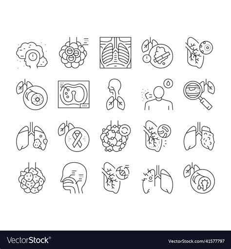 Respiratory Disease Collection Icons Set Vector Image