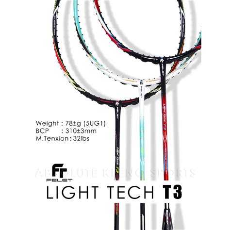 FELET Light Tech T Badminton Racket Shopee Malaysia