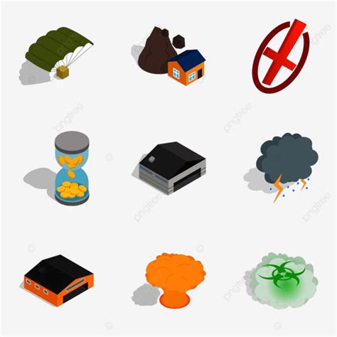 Isometric Setting Vector Hd Images Militarist Icons Set Vector