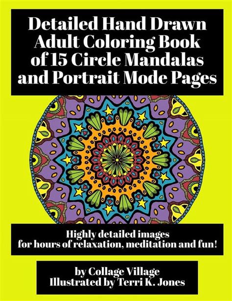 Intricate Adult Coloring Books Detailed Hand Drawn Adult Coloring Book
