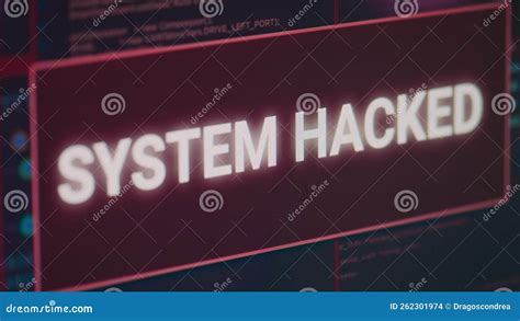 Hacked System Alert Message Flashing On Computer Screen Stock Footage