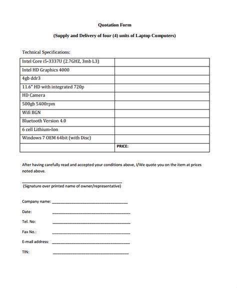 16 Computer Quotation Templates Pdf Doc