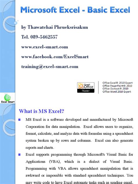 Handout Basic Excel Pdf Microsoft Excel Spreadsheet