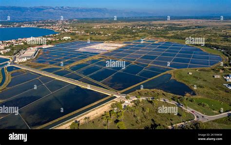 A Drone View Of Solana Nin Salt Museum In Nin Croatia With Greenery