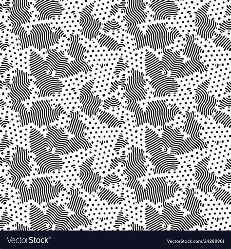 Diffusion Reaction Seamless Pattern Black And Vector Image