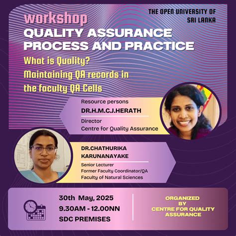 Quality Assurance Process And Practice Workshop The Open University Of Sri Lanka