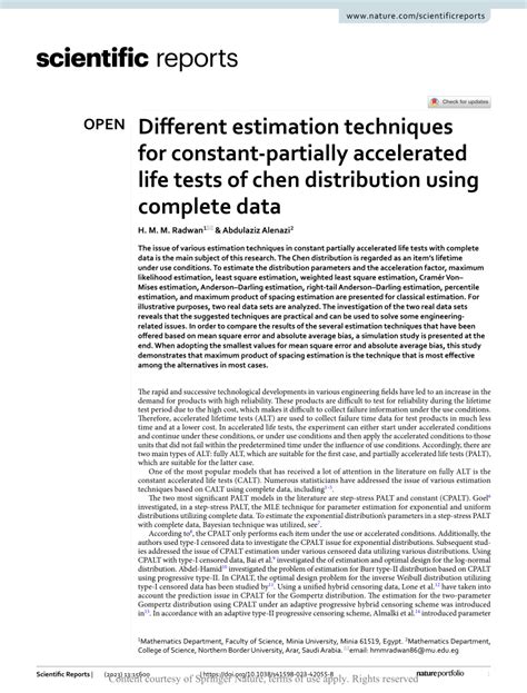 pdf different estimation techniques for constant partially