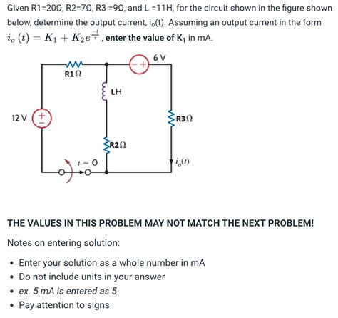 solved given r1 20Ω r2 7Ω r3 9Ω and l 11h for the circuit