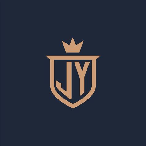 Jy Monogram Initial Logo With Shield And Crown Style 11648272 Vector