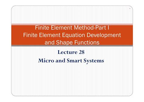 Pdf Finite Element Method Part I Finite Element Nptel