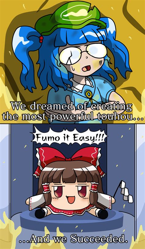 Yukkuri Reimu Kawashiro Nitori And Fumo Reimu Touhou Drawn By
