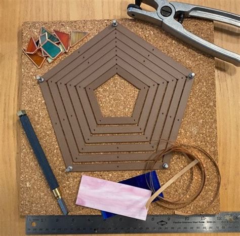 Pentagon Stained Glass Layout Frames Etsy