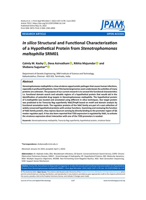 Pdf In Silico Structural And Functional Characterization Of A