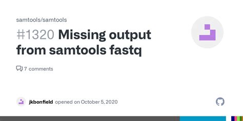 Missing Output From Samtools Fastq · Issue 1320 · Samtoolssamtools · Github