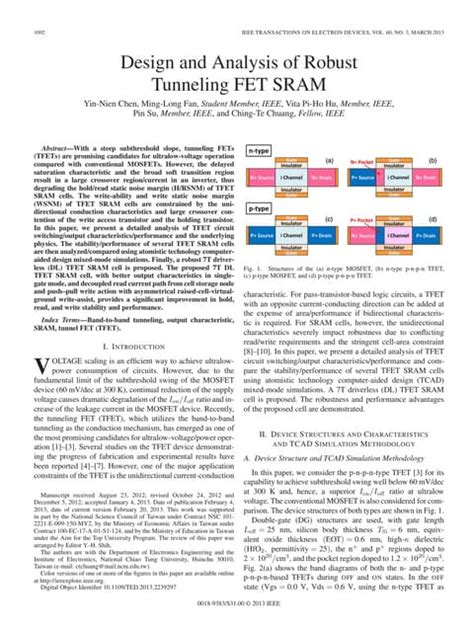 Analytical Modeling Of Tunneling Field Effect Transistor Tfet Pdf