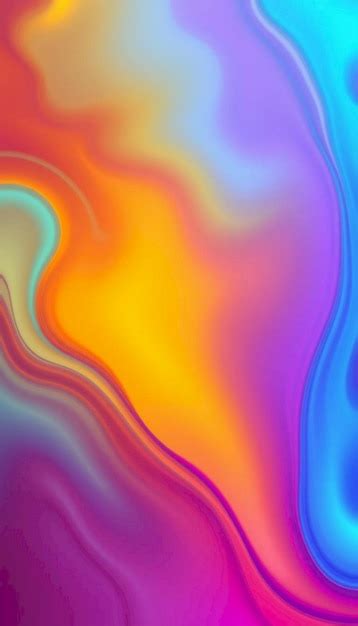 Abstract Swirls With A Smooth Gradient Of Neon Colors Creating A Psychedelic Effect Premium Ai