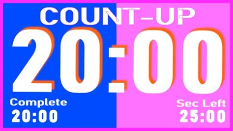 20 Min Counting Up 1200 Sec 20 Minute Silent Timer Countup 1200