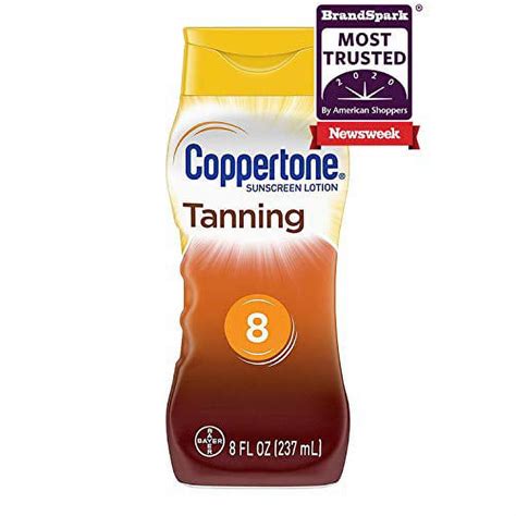 Coppertone Tanning Sunscreen Lotion Broad Spectrum Spf 8 8 Fluid Ounce