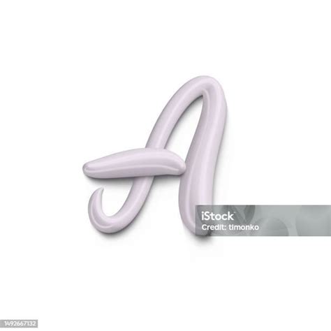 ตัวอักษรประดิษฐ์ตัวอักษรที่เขียนด้วยลายมือ 3 มิติ A พร้อมเส้นทางการตัด ประเภทการ์ด โปสเตอร ภาพ