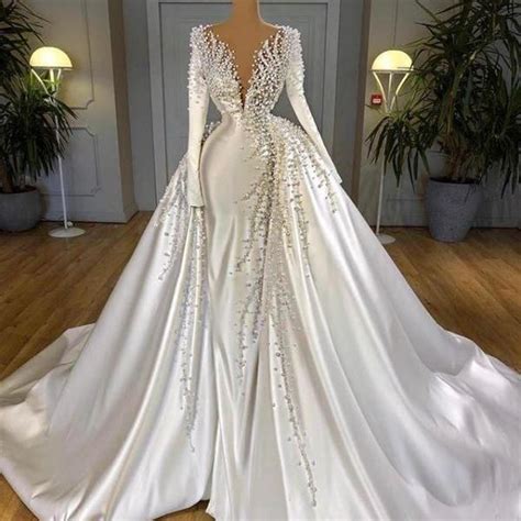 Luxury Long Sleeves Evening Gowns Formal Dresses Online Wedding Dress