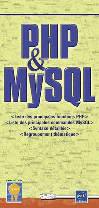 PHP et MySQL Liste des principales fonctions et syntaxe détaillées broché Collectif Achat