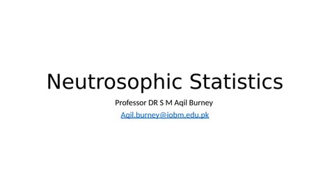 Pdf Neutrosophic Statistics