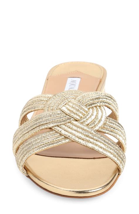 Aquazzura Felix Metallic Slide Sandal Women Nordstrom In 2024