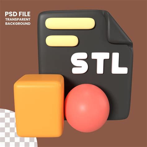 Premium Psd Stl File Extension 3d Illustration Icon