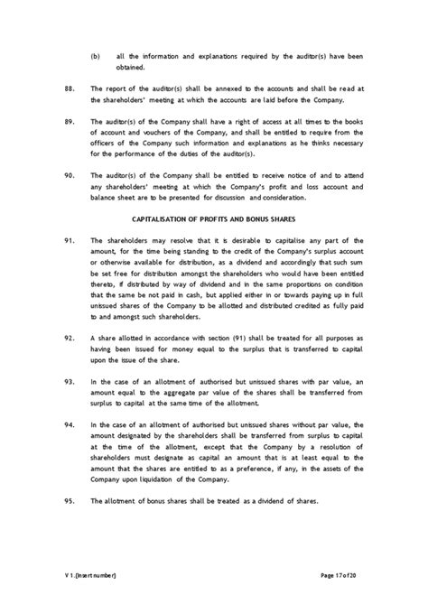 Articles Of Association Template In Word And Pdf Formats Page 17 Of 20
