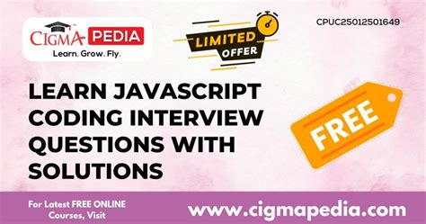 Learn Javascript Coding Interview Questions With Solutions Free Udemy