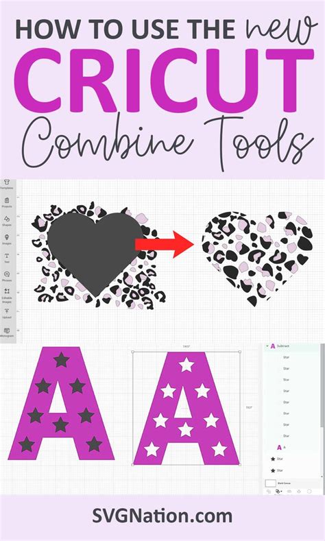 Cricut Combine Tools Weld Unite Subtract Intersect Exclude Cricut Cricut Help Cricut