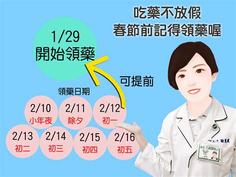 春節期間慢性處方箋 提前於廿九日開放領藥
