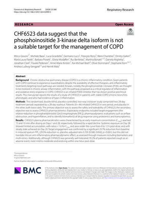 Pdf Chf6523 Data Suggest That The Phosphoinositide 3 Kinase Delta