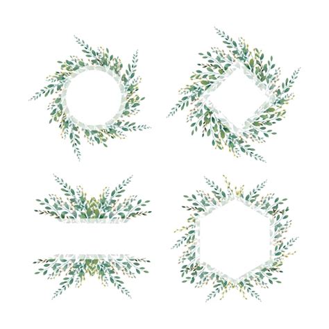 Premium Vector Set Of Leaf Frames