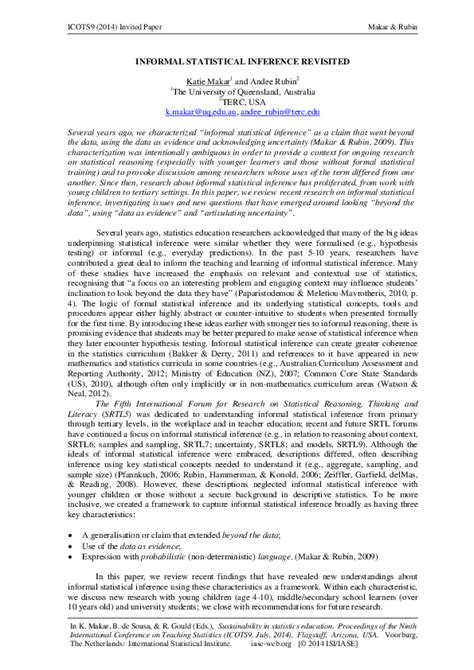 Pdf Informal Statistical Inference Revisited