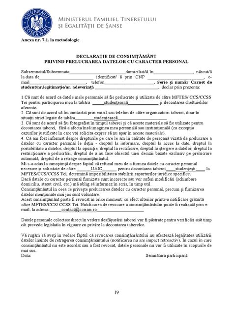6 Anexa 7 Declaratie Consimtamant Pdf